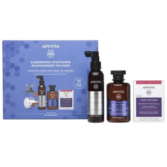 Apivita Promo Pack Rescue Hair Loss Kit For Men με Τονωτικό Σαμπουάν
